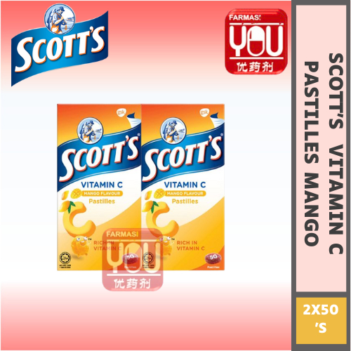 Scott's Vitamin C Pastille Mango Flavour 2x50's | Shopee Malaysia