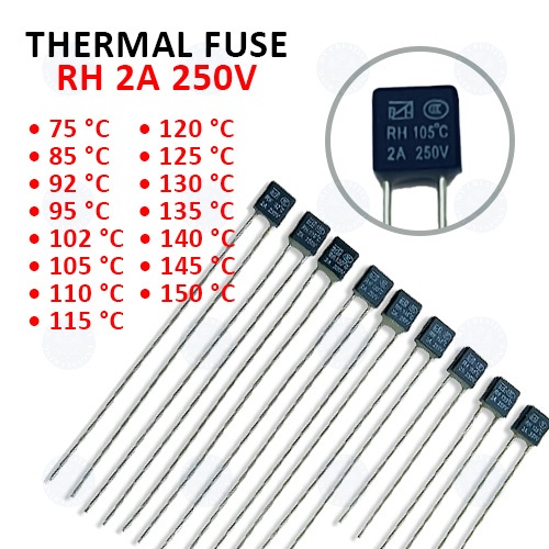 Thermal Fuse RH 2A RH2A 250V Temperature Fan Motor 75 85 92 95 105 110 ...