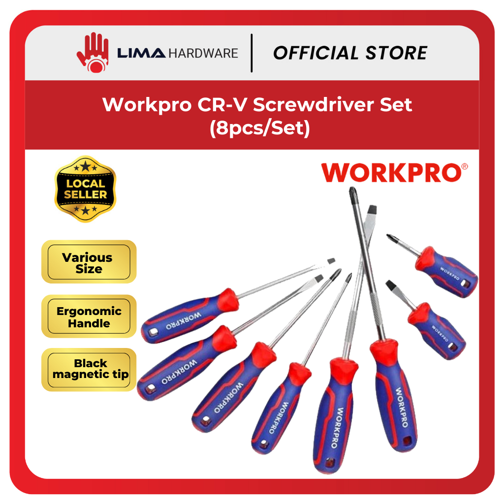 Workpro CR-V Screwdriver Set - (8pcs/Set) | Shopee Malaysia