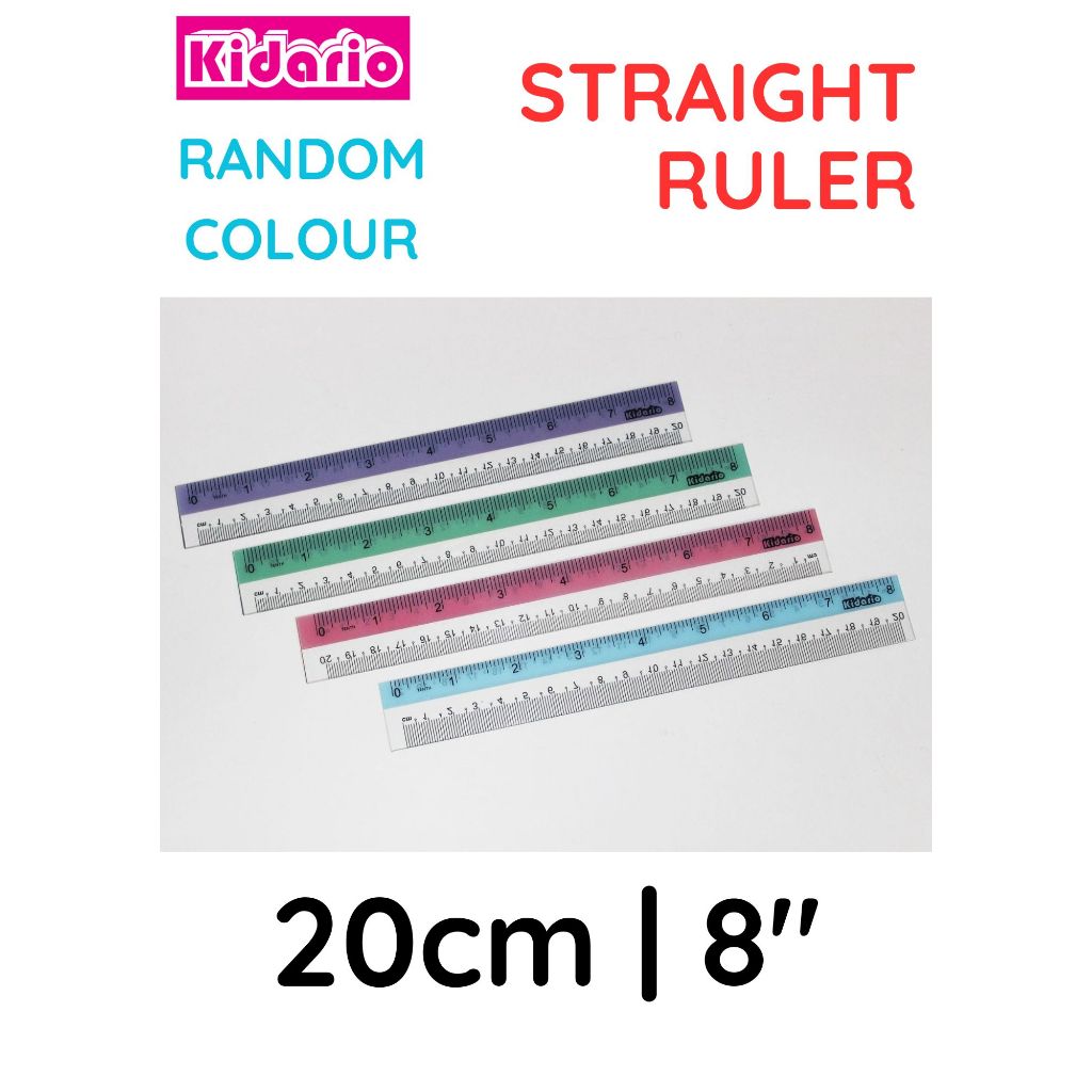KIDARIO PLASTIC COLOUR RULER | 15cm | 20cm | 30cm | STRAIGHT RULER | PEMBARIS PLASTIK | STUDENT ...