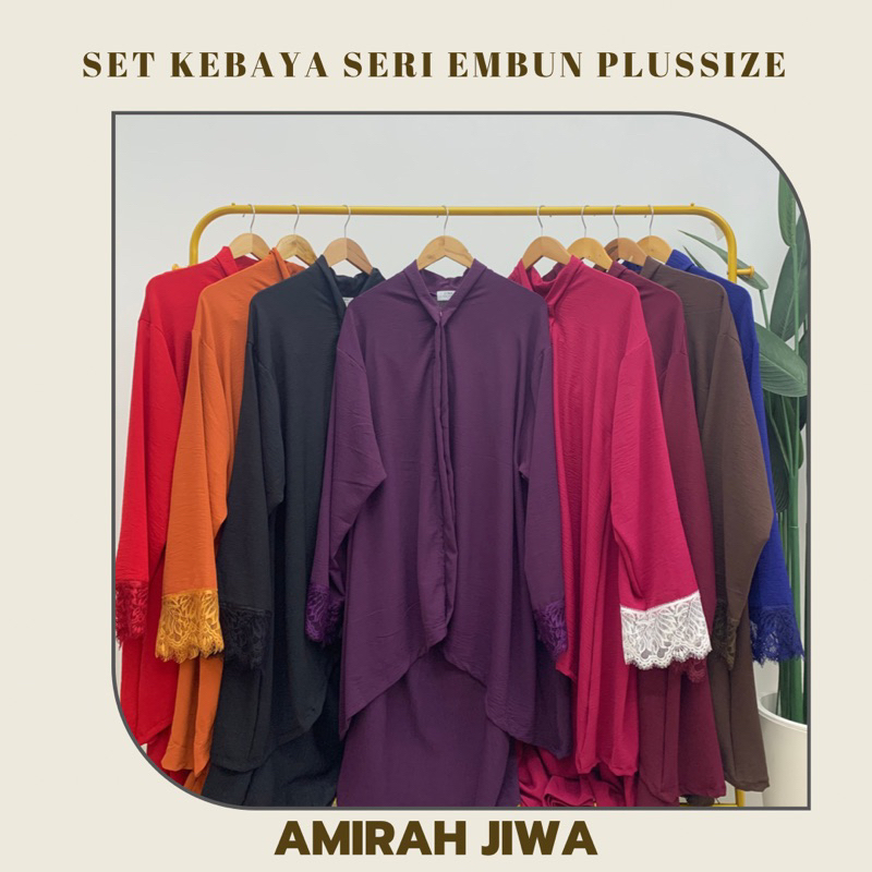 SET KEBAYA SERI EMBUN PLUS SIZE ( JiwaBAEraya SERIes) | Shopee Malaysia