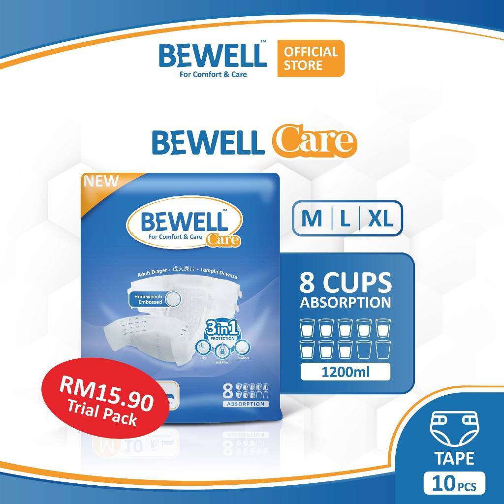 BEWELL ADULT DIAPERS (TAPE TYPE) | Shopee Malaysia