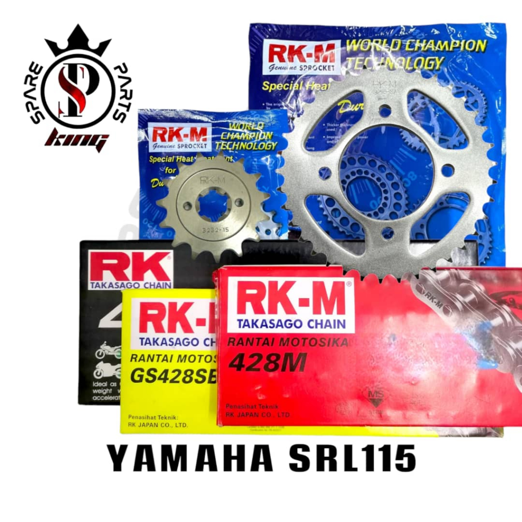 RKM RK-M 428 SPROCKET SET RANTAI 132L YAMAHA SRL115 SRL115FI LAGENDA115 ...