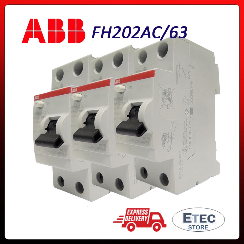 ABB FH202 RCCB/ELCB [63A 2P 100A] | Shopee Malaysia
