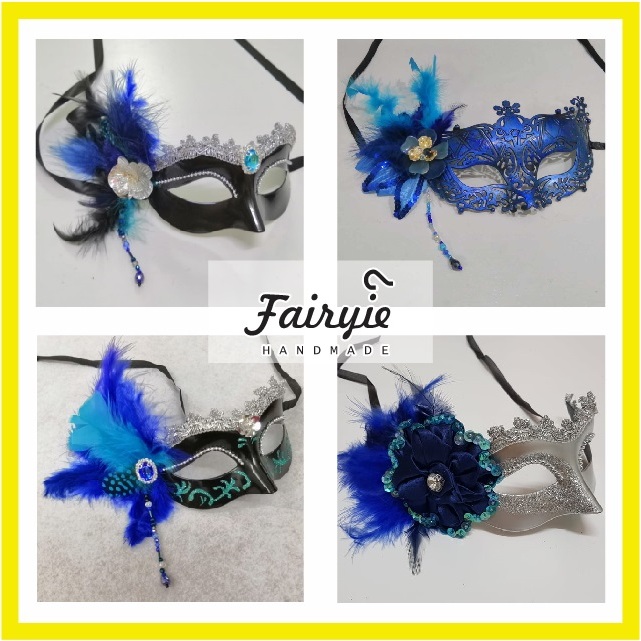 ⚡READY STOCK⚡ Blue Black Masquerade Party Mask Prince Princess Party ...