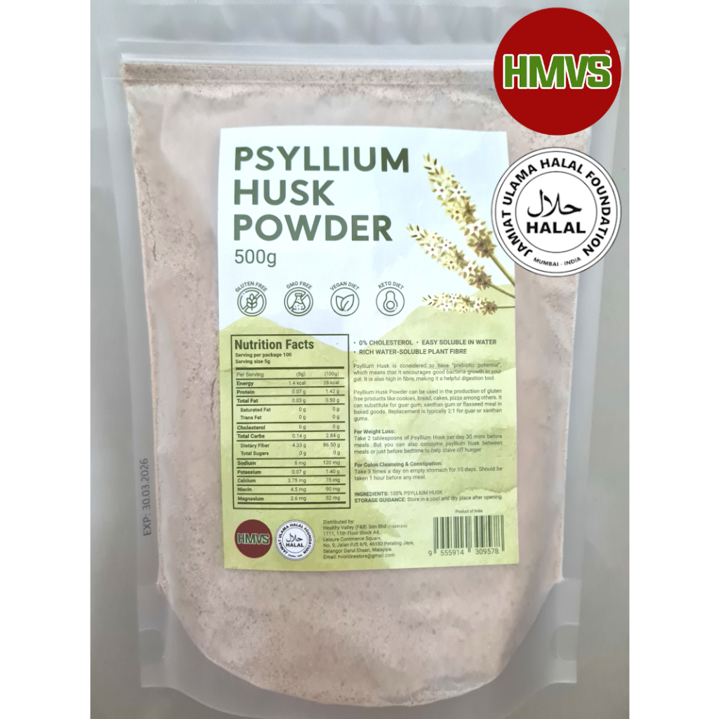 [HMVS] Psyllium Husk Powder 500g (HALAL Certified)📣 | Shopee Malaysia