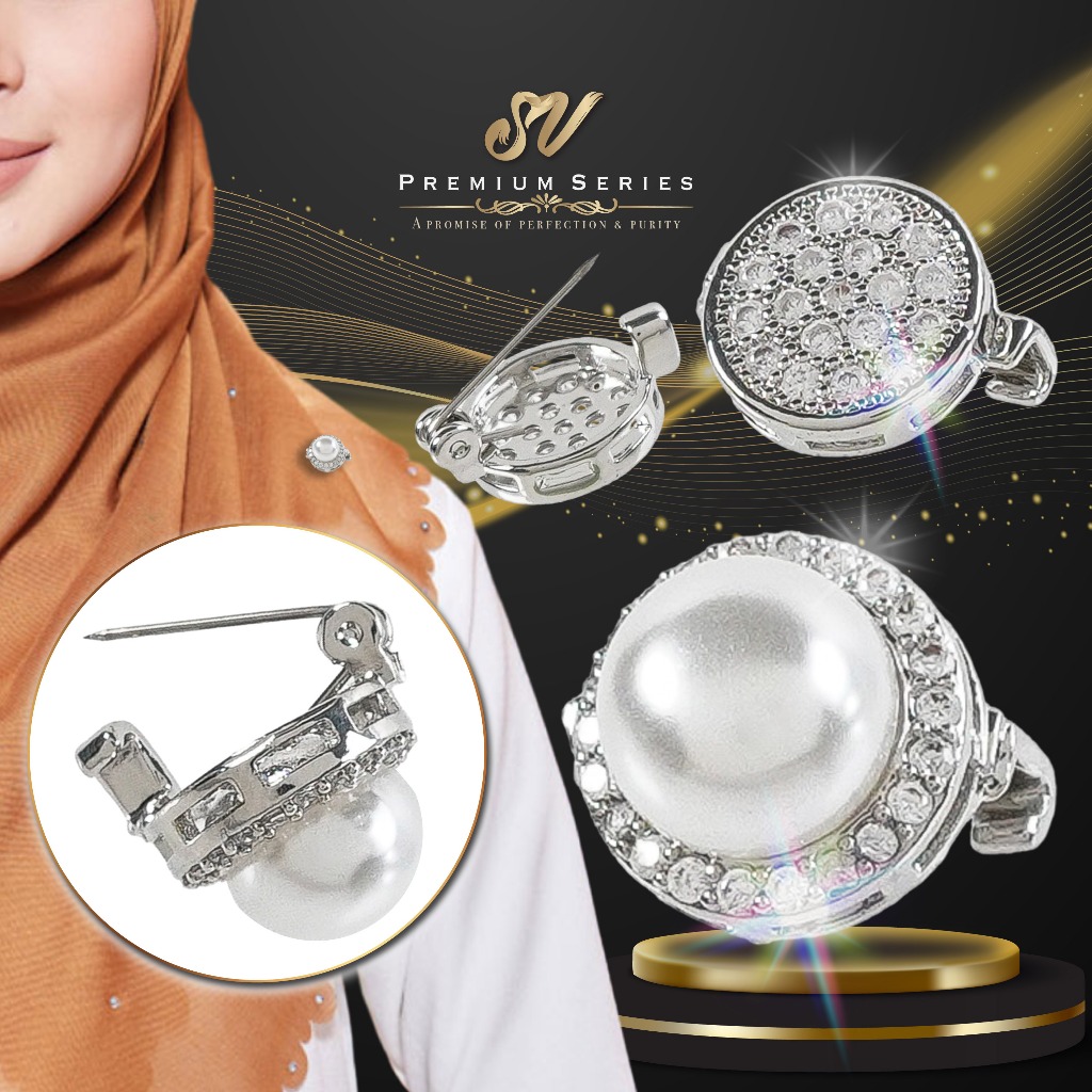 Sv Premium Luxury Hijab Pin Zircon Baby Brooch Pin Tudung Kerongsang ...