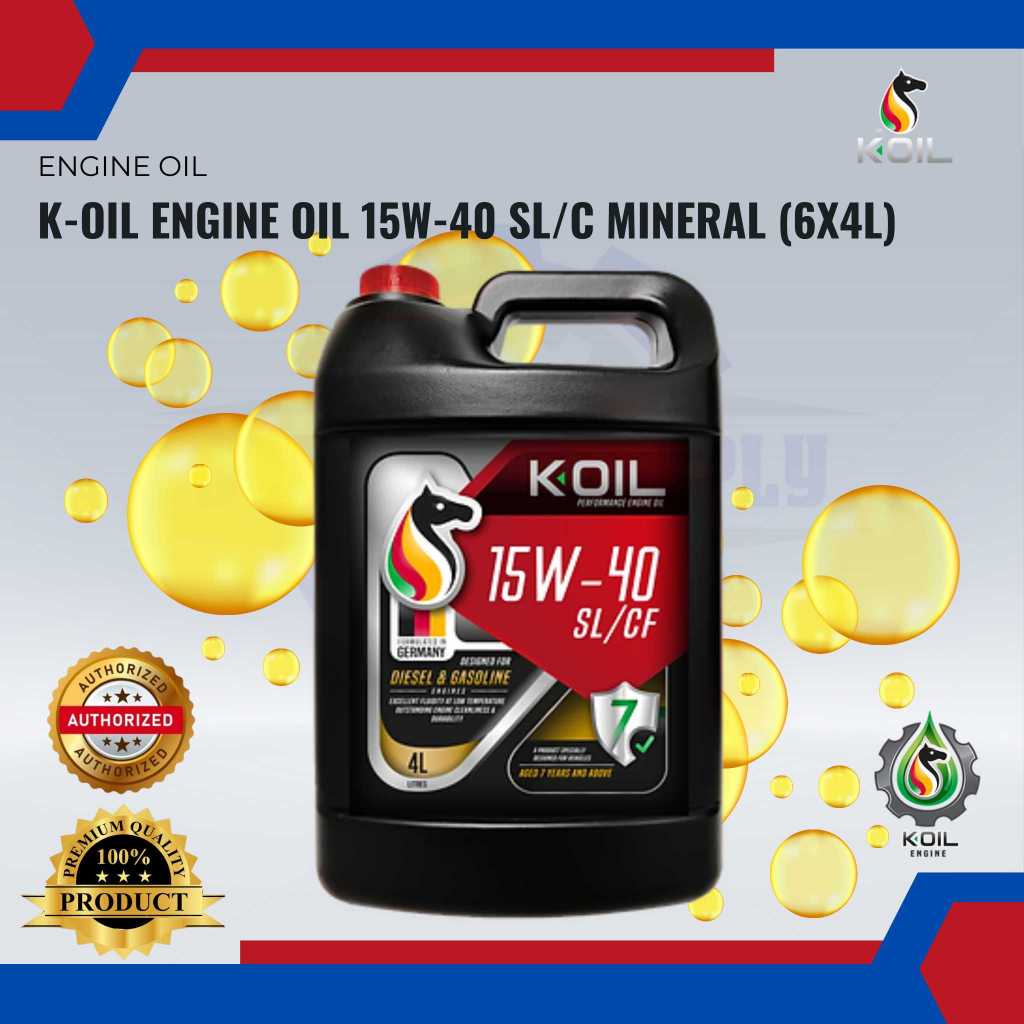 K-OIL Engine Oil 15w-40 SL/C Mineral (6x4l) | Shopee Malaysia