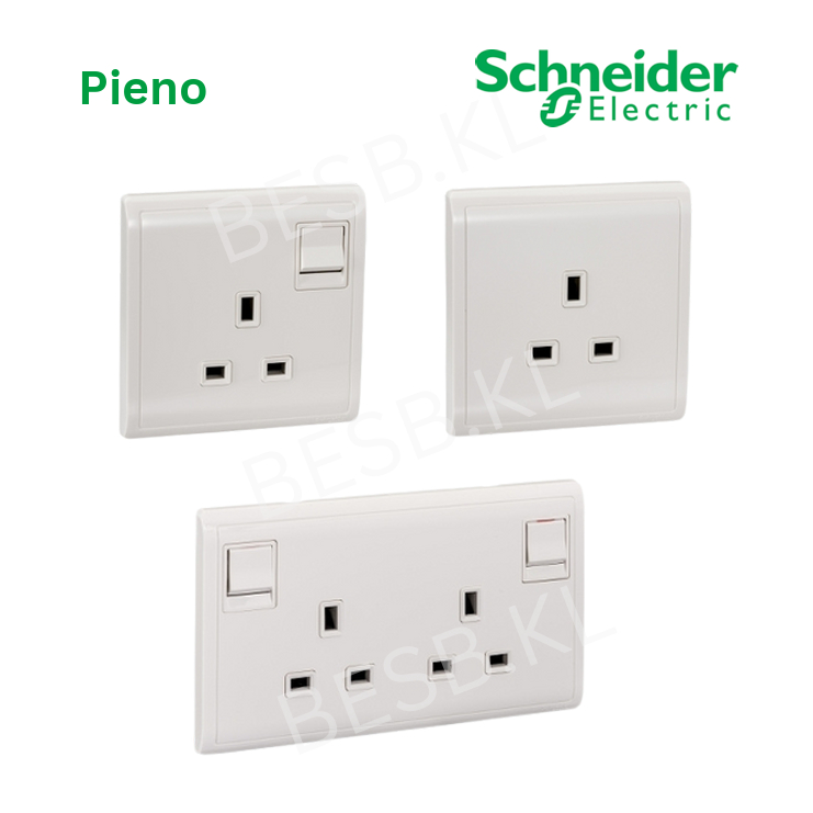 Schneider Pieno 13A Sockets 13A 250V 1/2 Gang Switched / Unswitched ...
