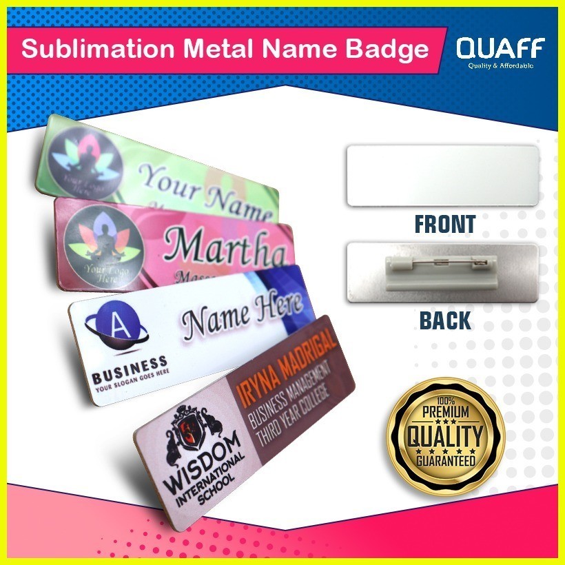 1pc Sublimation Metal Name Tag with Pins badge nameplate7x2cmApplicable ...