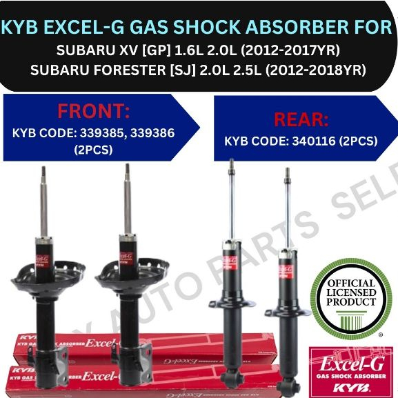 KYB GENUINE ABSORBER (FRONT, REAR) FOR SUBARU SUBARU XV [GP] 1.6L 2.0L ...