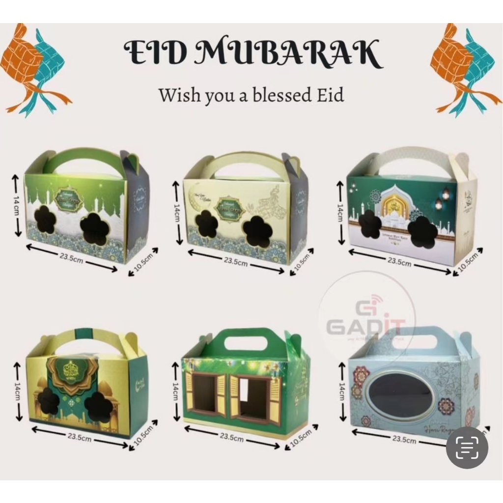 Hari Raya Kotak Hari Raya Gift Box With Handle Cookies Biscuits ...