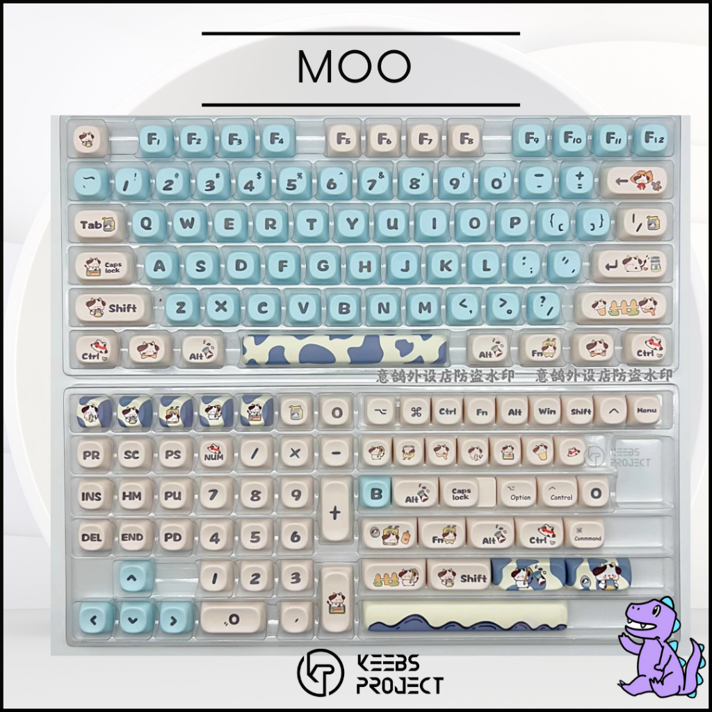 [READY STOCK] Moo 2 Cow PBT Moa Profile Keycap Set for Mechanical ...