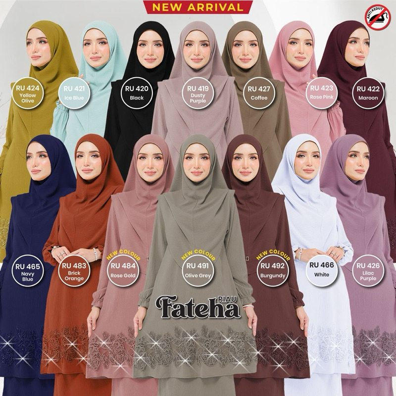 Baju Kurung Riau Fateha RAYA 2024 Kurung Moden Lace Ironless Baju Raya ...