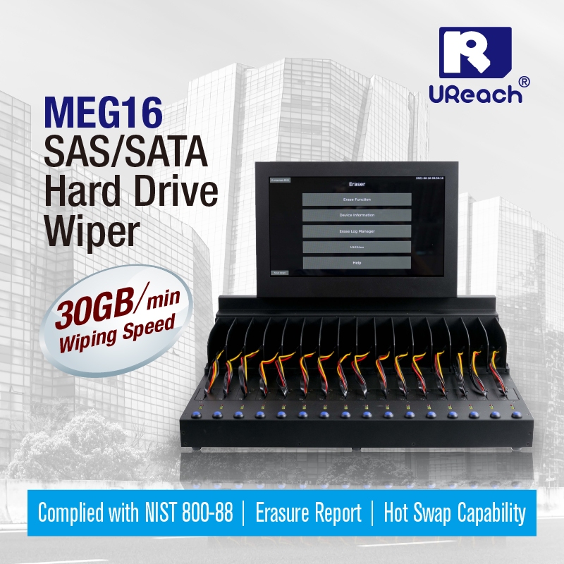 UReach MEG16 16 Ports SAS SATA Hard Drive Wiper HDD SSD Data ...