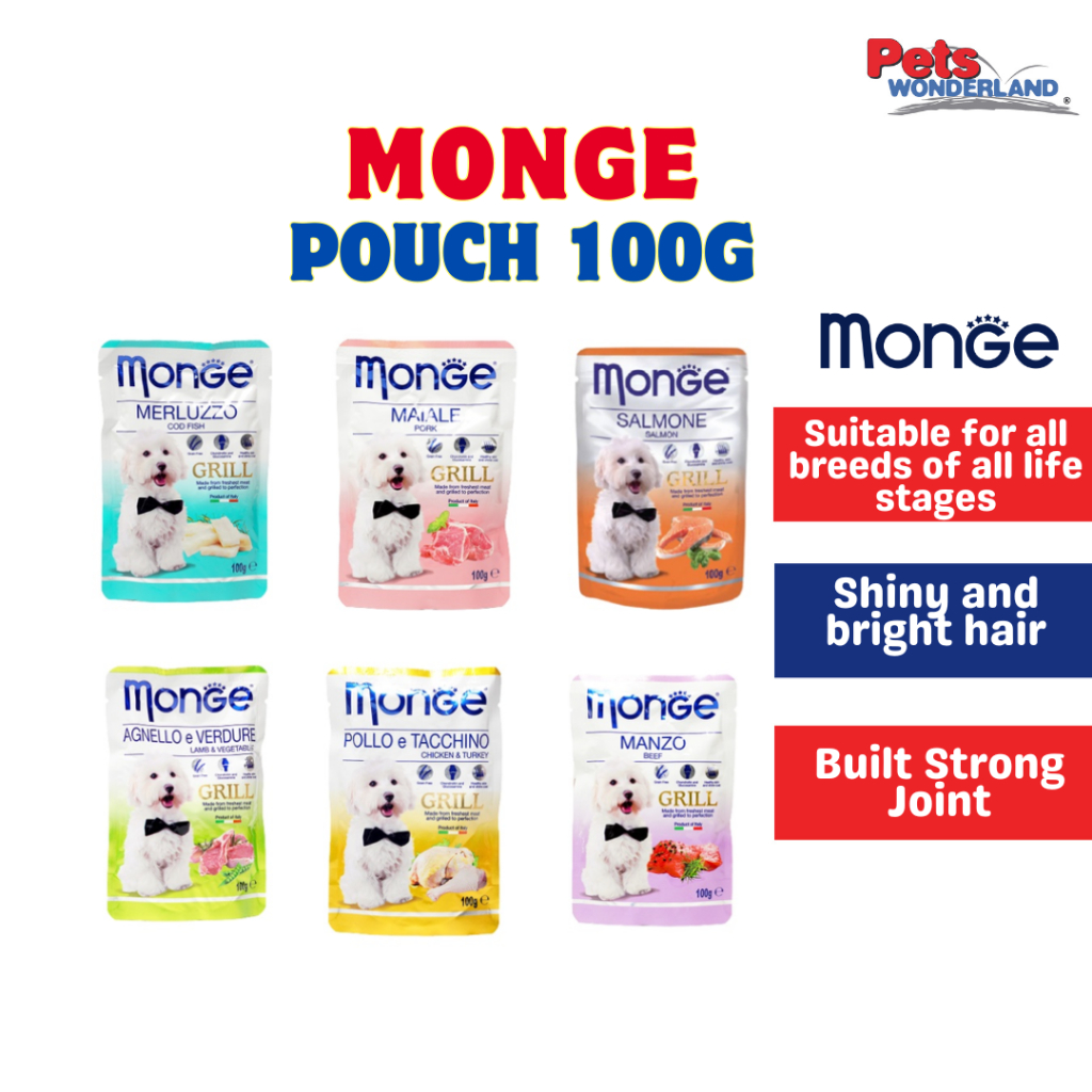 MONGE Grill Dog Pouch Wet Food(100g) | Shopee Malaysia
