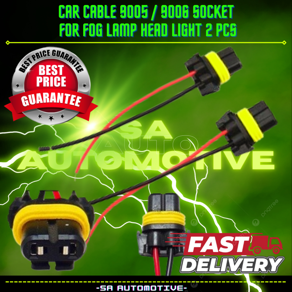CAR CABLE 9005 / 9006 SOCKET FOR FOG LAMP Head LIGHT 2 PCS | Shopee ...
