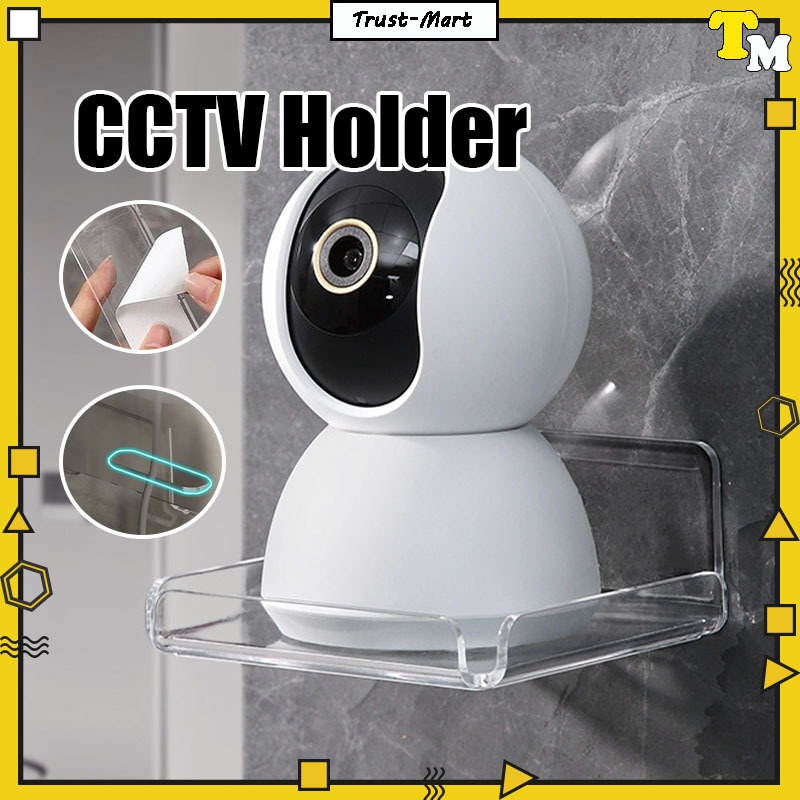 CCTV Holder Camera Stand Camera Rack Self Adhesive Free Punch Acrylic ...