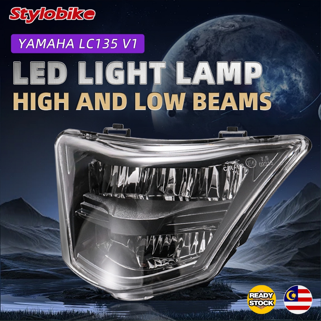 LC135 V1 HEAD LAMP LAMPU LED DEPAN LC135 LAMPU LC 135 V1 LED HEAD LAMP SMOKE CLEAR FOC H4 SOCKET ...