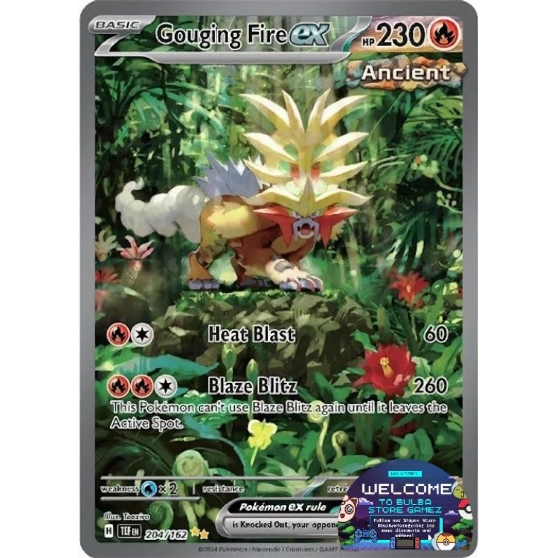 Gouging Fire Ex 204/162 SV05 Temporal Forces SIR Pokémon TCG Card Game ...