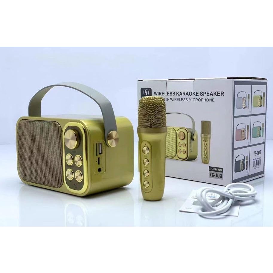 YS Wireless Karaoke Speaker with Microphone Portable Bluetooth Speaker Clear & Loud Supports BT ...