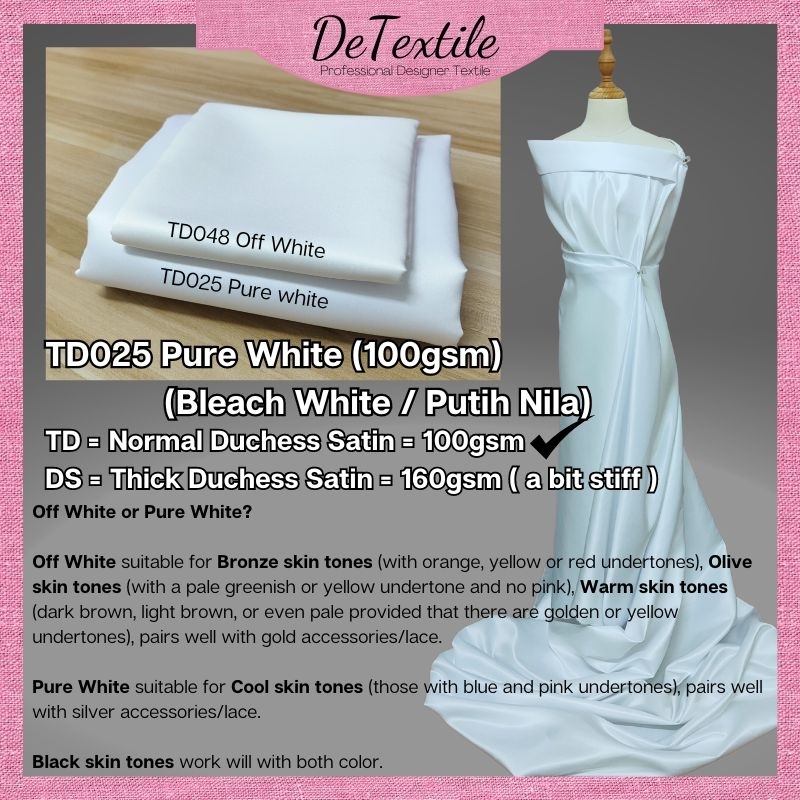 DeTextile Heavy Premium Duchess Satin Bridal Satin Fabric for Wedding ...