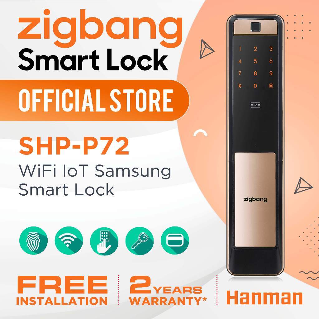 SHP-P72 WiFI IoT ZIGBANG Digital Door Lock (FREE INSTALLATION) 2 YEARS WARRANTY | Shopee Malaysia