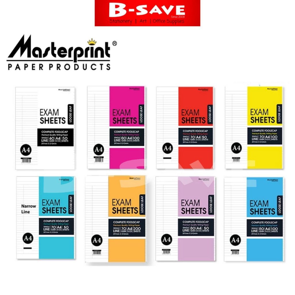 Masterprint Exam Sheet / Foolscap Paper / Kertas Kajang / Single Line ...