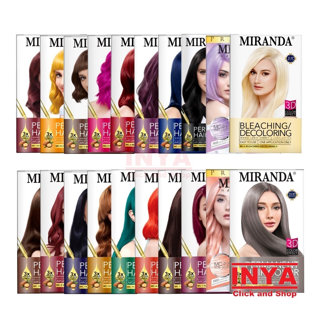 MIRANDA HAIR COLOR - Semir Rambut (30mlx2)+10ml - Pewarna Rambut ...