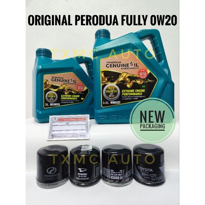 Original Engine Oil Fully Syn 0w20 Perodua 3L & 3.5L for Axia/Bezza ...