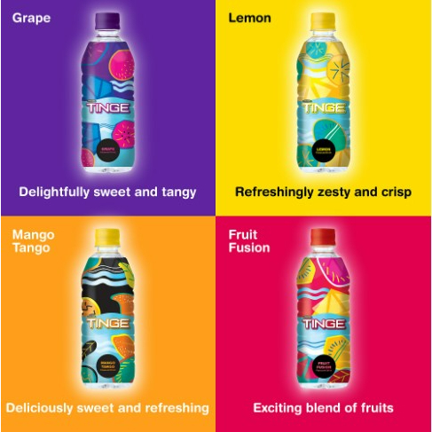 Spritzer Tinge Flavour Drink 500ML x6 - 4 Assorted Flavor (Lemon/ Grape/ Mango Tango/ Fruit ...