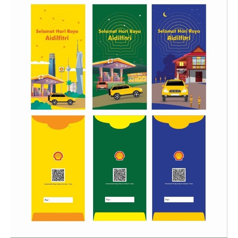 Sampul Raya Shell 2024 5 pcs in 1 Sampul Angpao Duit Raya Envelope ...