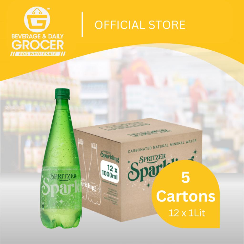 Spritzer Sparkling Natural Mineral Water 12 x 1Lit | Shopee Malaysia