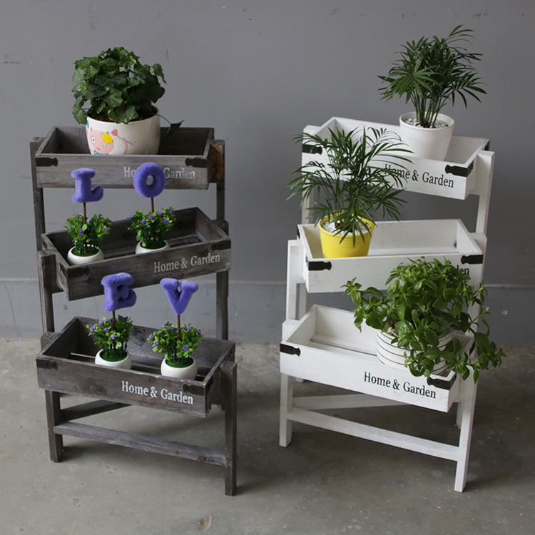 New Antique Solid Wood Folding and Expanding Flower Racks for Balcony ...