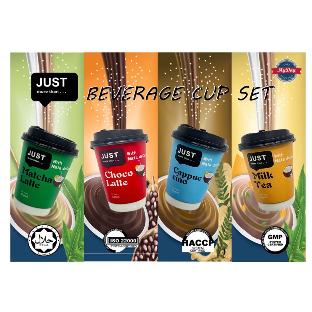 [JUST] Cups Choco Latte,Milk Tea,Cappucino & Matcha Latte. Assorted ...