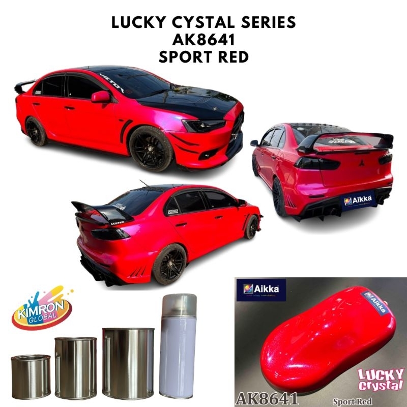 Aikka Paint AK8641 Sport Red, Lucky Crystal Series Car Paint Cat Kereta ...