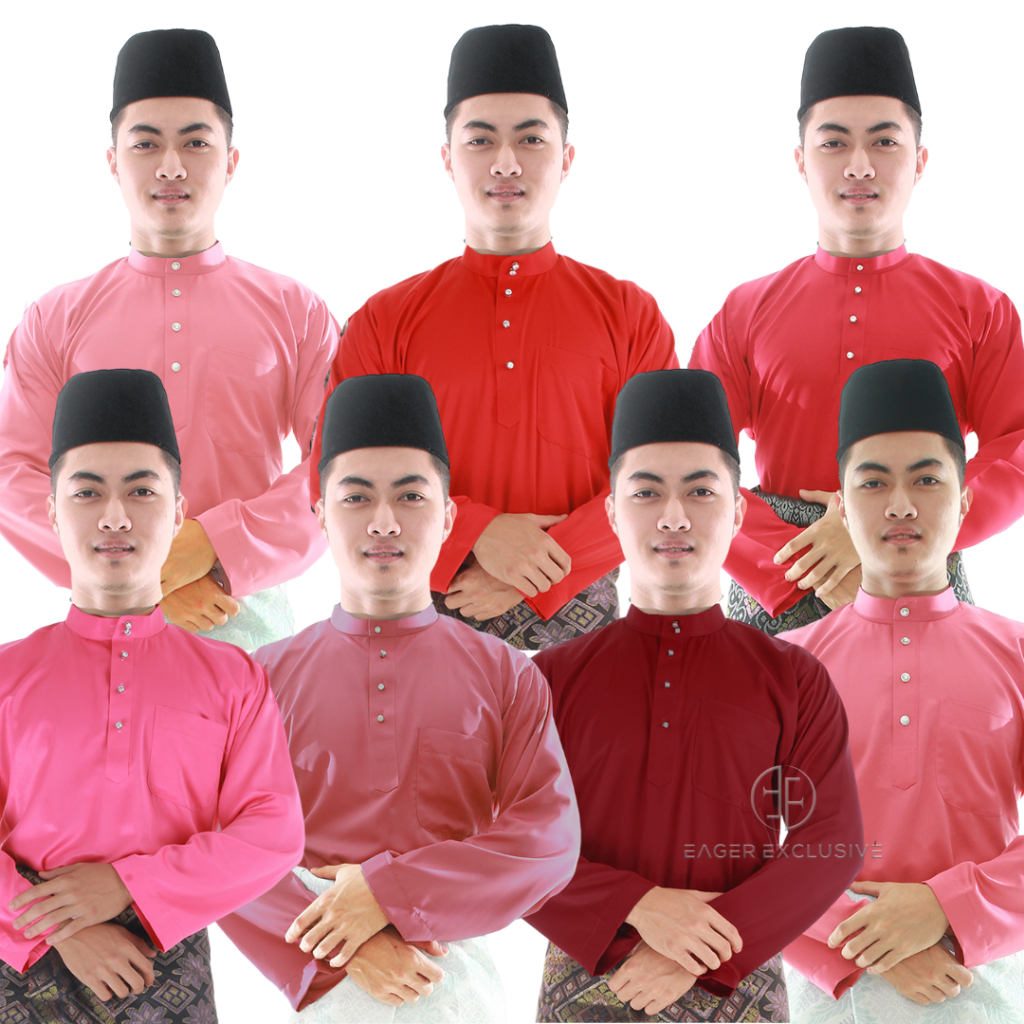 [MERAH] Baju Melayu Cekak Musang Dewasa/Baju Melayu Traditional Satin ...
