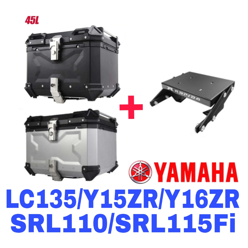 Monorack RAPIDO Box Alloy 45L Aluminum Yamaha LC135 V1 V2-V7 LC Fi V8 ...
