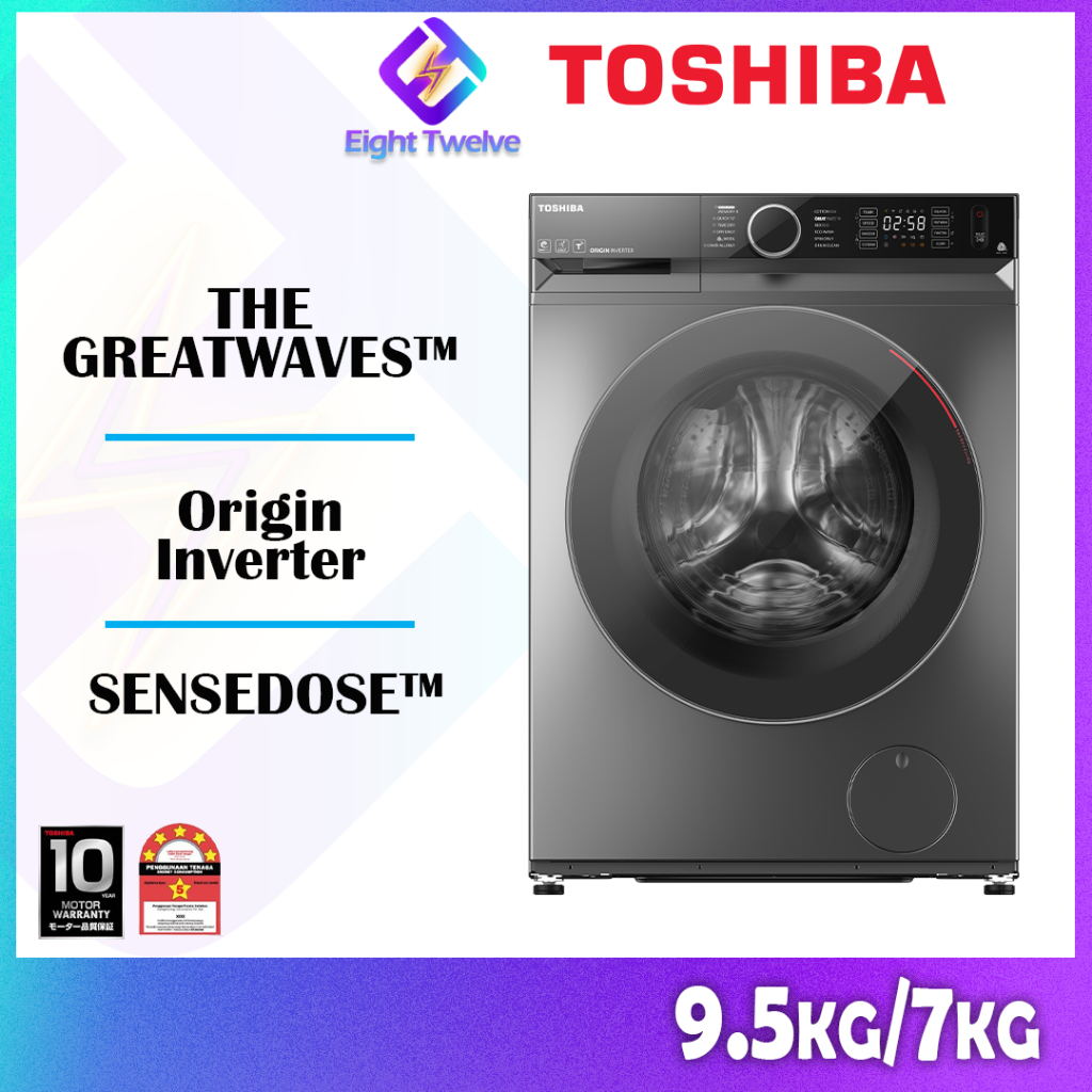 Toshiba Front Load 2-in-1 Washer Dryer | Inverter Washer , Condenser | SENSEDOSE™ | 9.5KG/7KG ...
