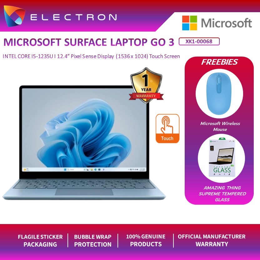 Microsoft Surface Laptop Go 3 XK1-00068 12.4" PixelSense Touch Laptop ...