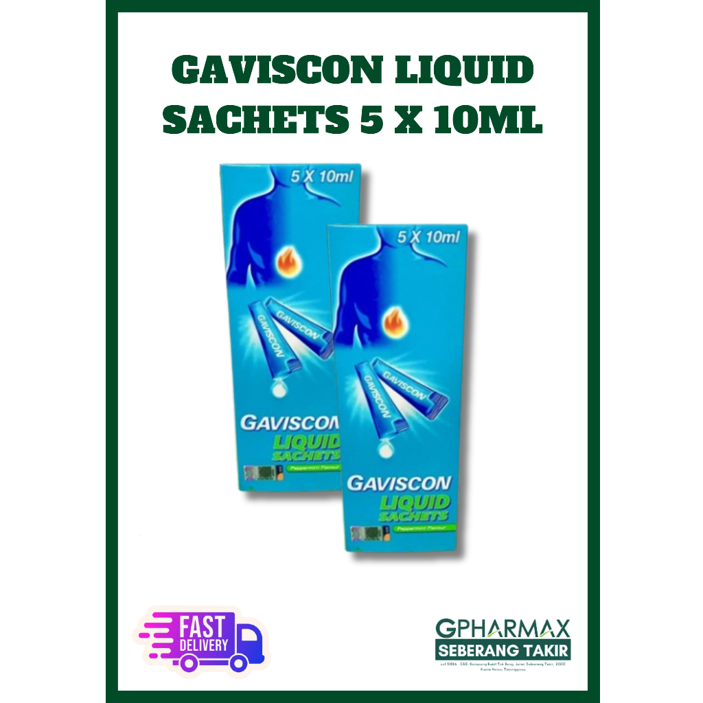 Gaviscon Liquid Sachets 5 X 10ML Peppermint Flavour | Shopee Malaysia