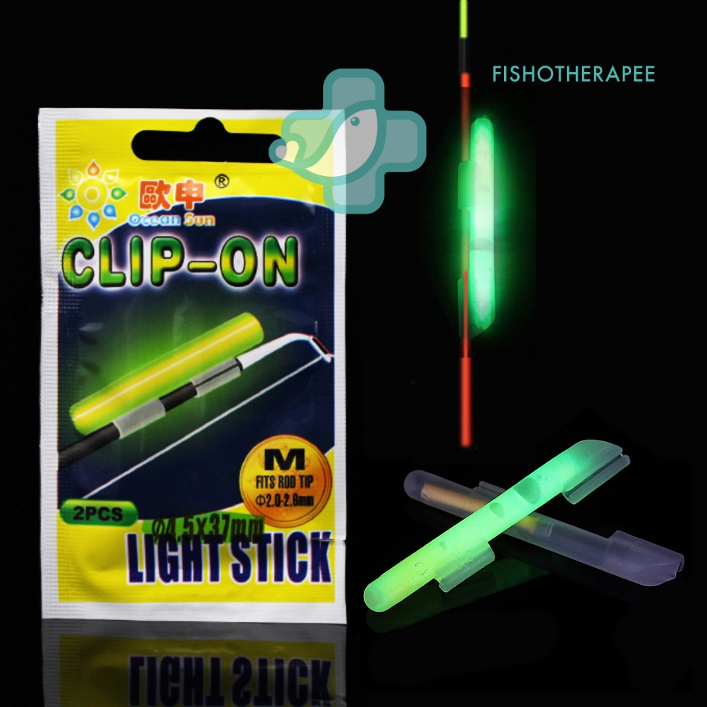 Night Fishing Fluorescent Clip On Rod Light Stick Glow In The Dark ...