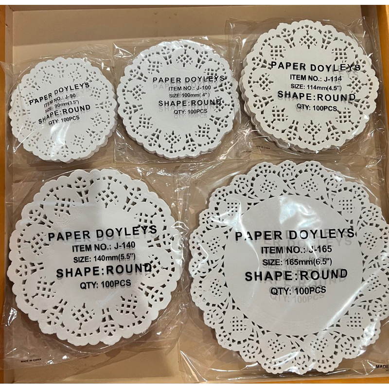 CLEAR STOCK 100pcs White Food Grade Doylies Paper Lapik Sandwich Cover ...