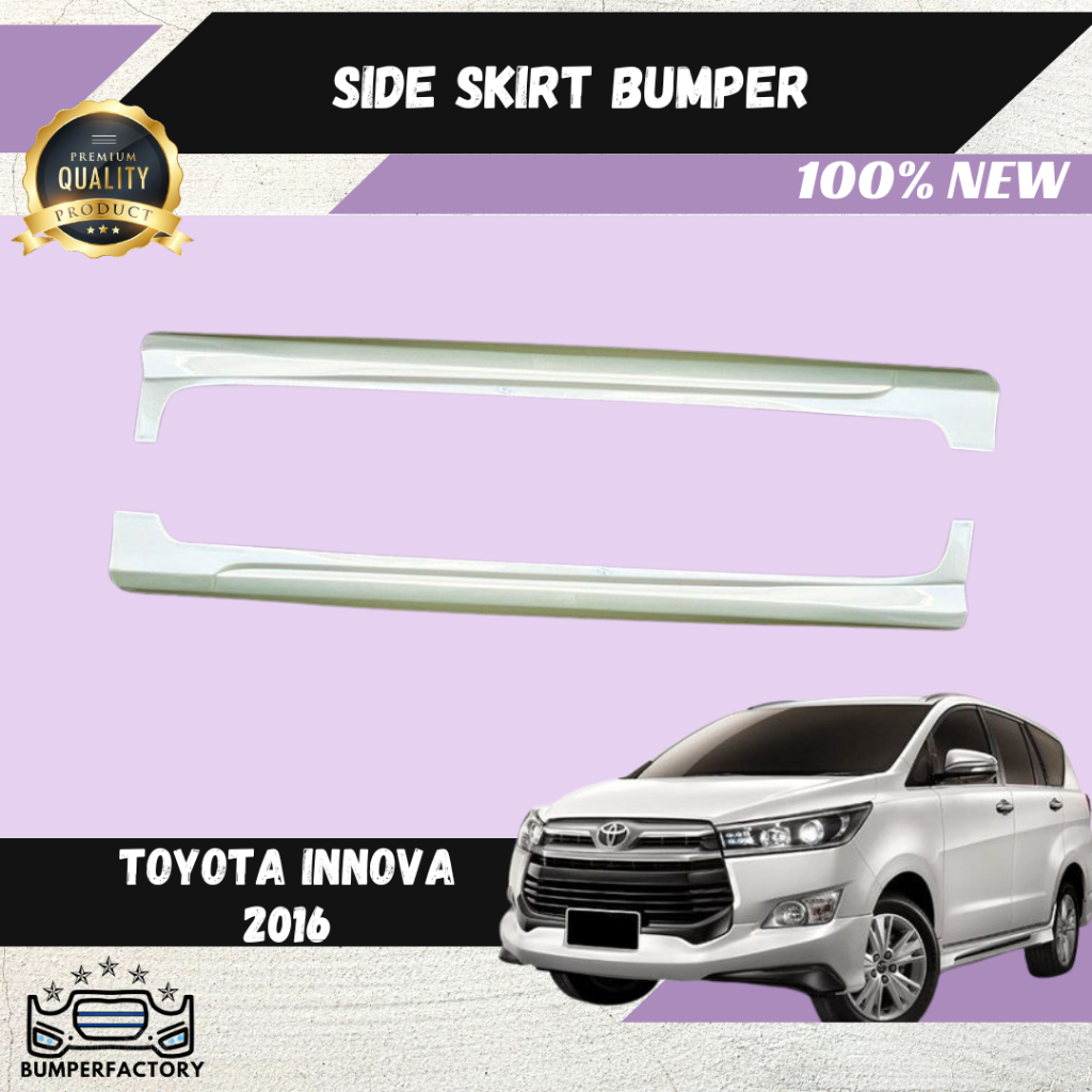 Toyota Innova 2016 Side Skirt Bumper Skirt Tepi Skirting ABS Material ...