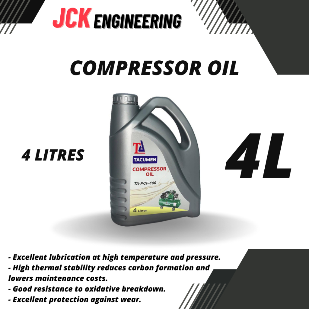 TACUMEN TA-PCF-100 1L/4L Piston Air Compressor Oil Lubricant Minyak ...
