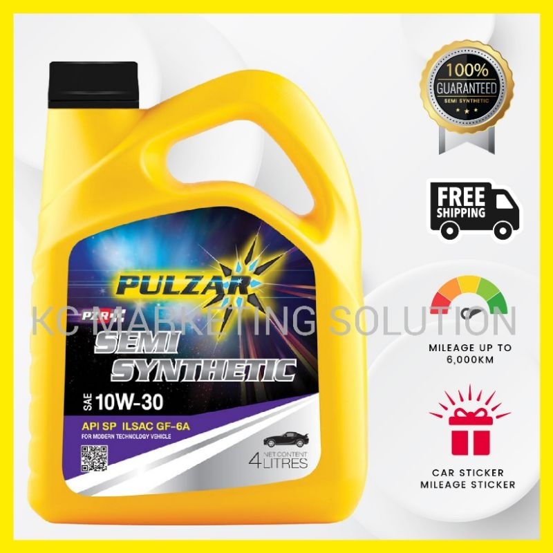[For Perodua] PULZAR Semi Synthetic Engine Oil SAE 10W30 API SP ILSAC ...