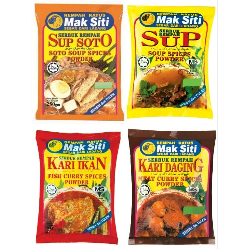 Halal*MAK SITI Serbuk Rempah Sup Soto/Sup Spicy/Meat Curry/Fish Curry ...
