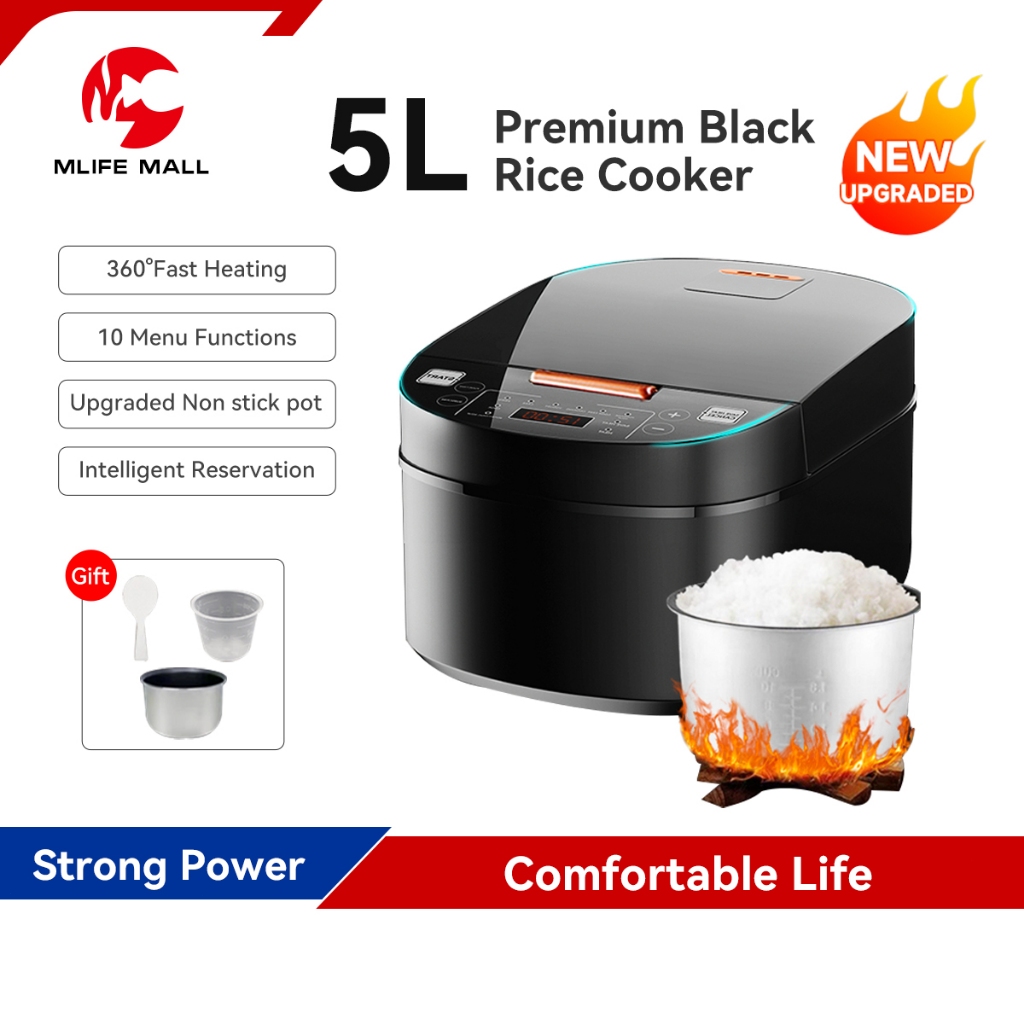 Rice Cooker 5L Big Rice Cooker Multifunction Smart Screen Periuk Nasi Elektrik Non Stick Pot ...