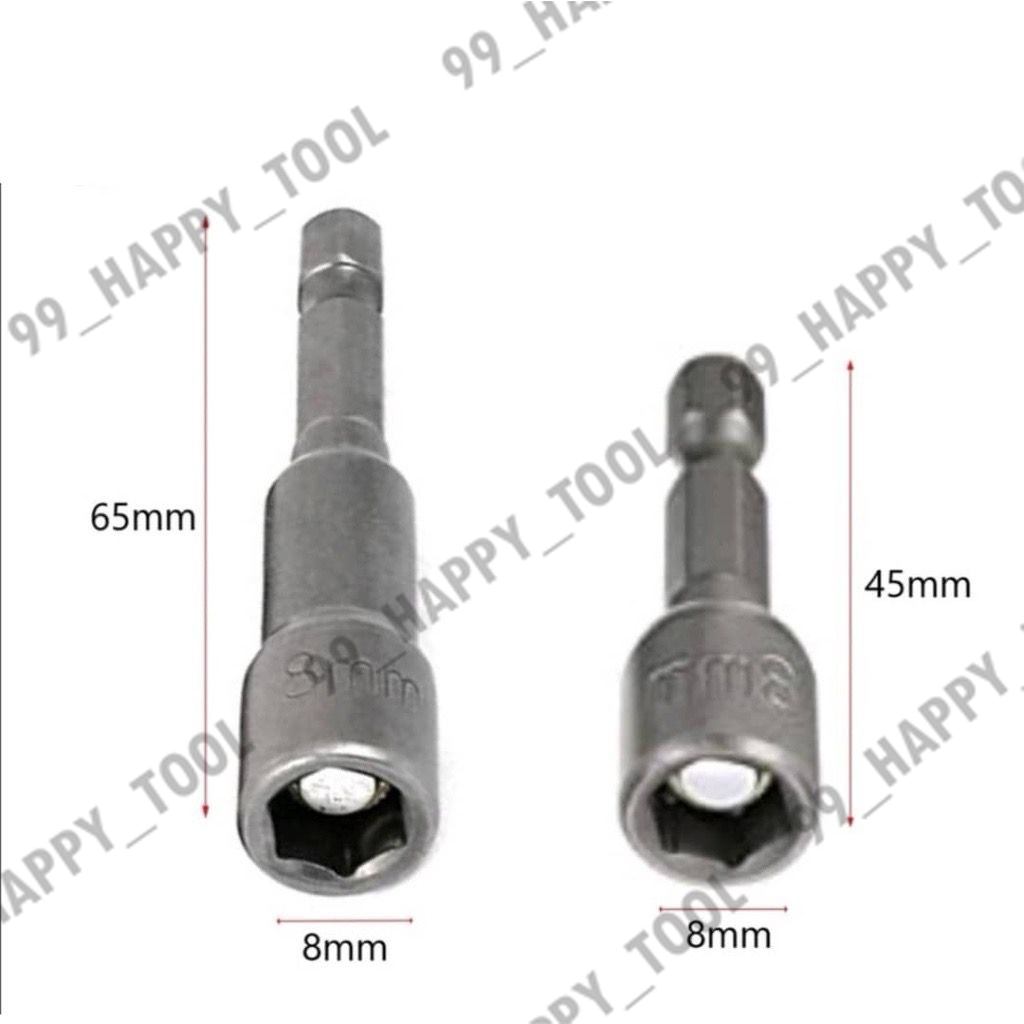 8mm Hexagon Magnetic Nut Socket 1/4'' Hex Shank 45mm/65mm Socket Magnetic Nut Driver | Shopee ...