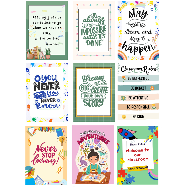 Motivational Quotes Laminate Poster Inspiration Educational School ...